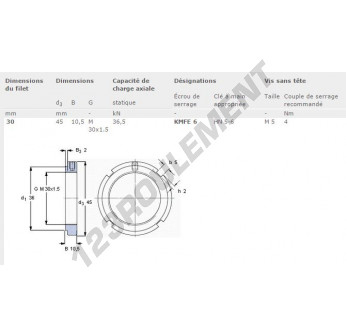 Lock nut kmfe6-skf - 30x45x10.5 mm | 123bearing